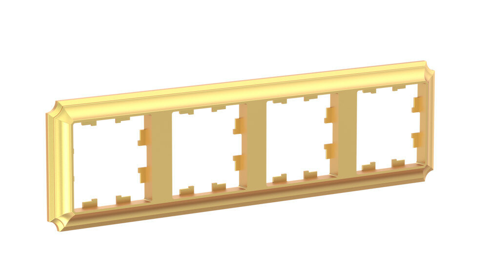Рамка AtlasDesign Antique SE ATN101604, 4-постовая, скрытое крепление, золотистая, пластик