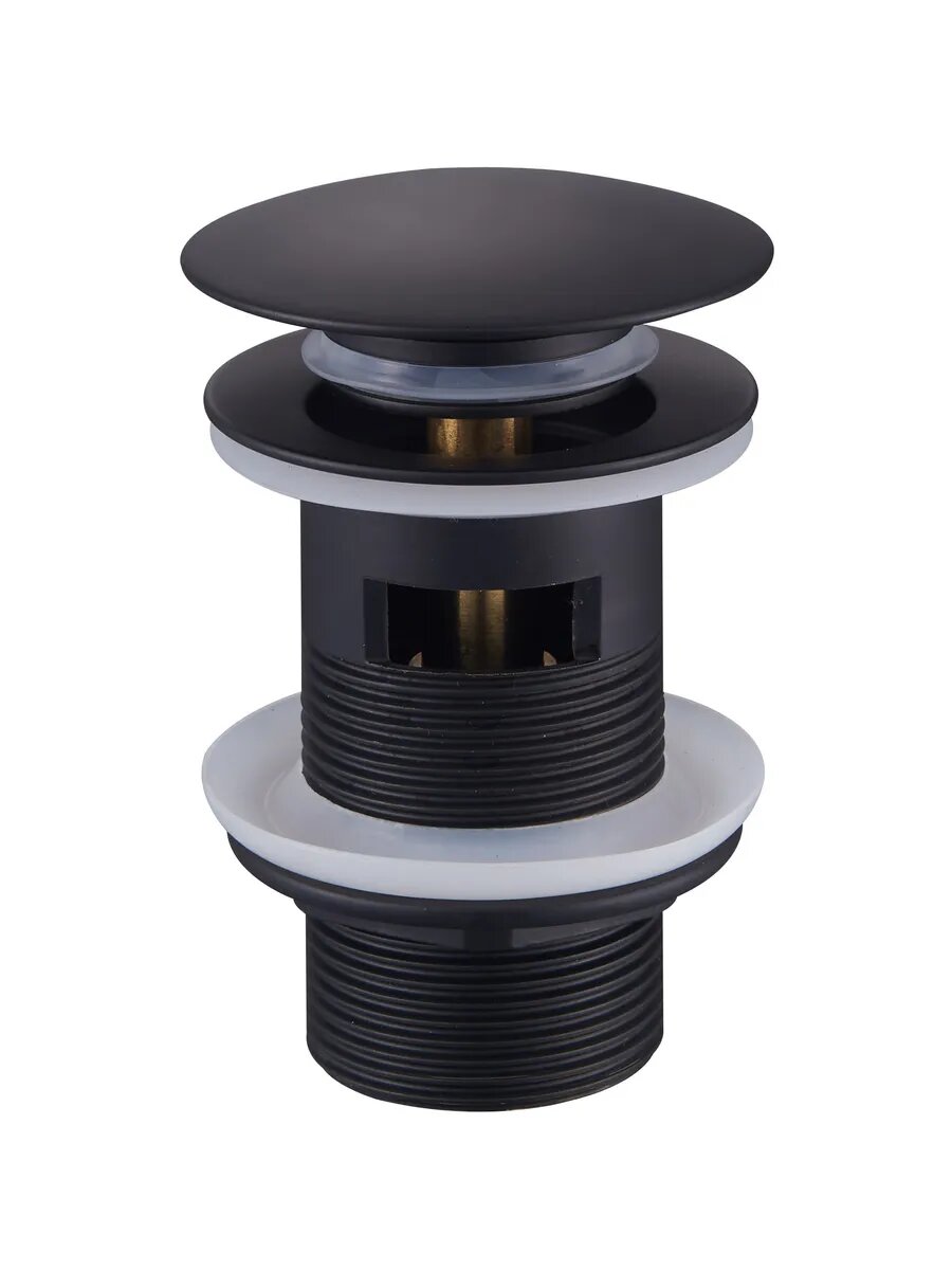 Донный клапан Raglo R600.03.06, латунь, автоматический, с переливом, черный
