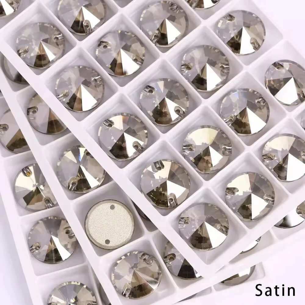 10 шт. Rivoli K9 пришивные стразы, блестящие хрустальные стеклянные камни, стразы с плоской задней частью, бусины для рукоделия, шитья, рукоделия