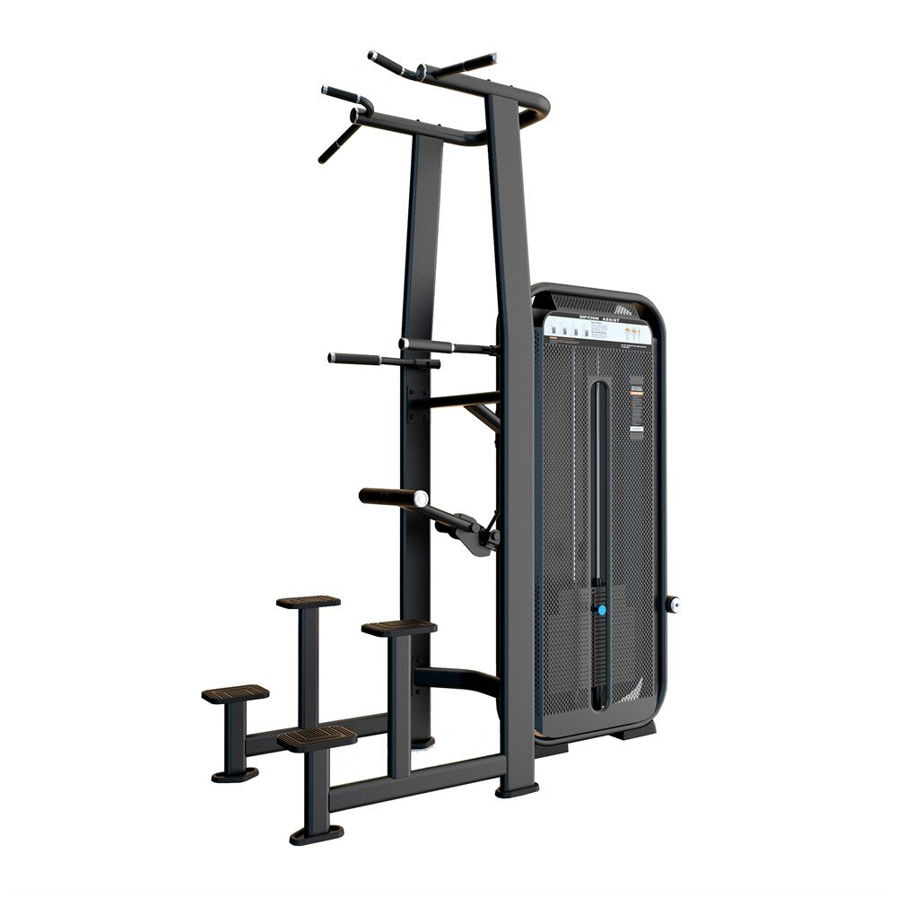 DHZ Fitness E7009 Турник, брусья с противовесом. Стек 110 кг