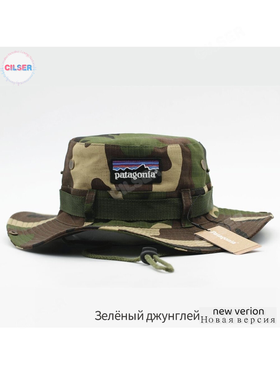 Панама для рыбалки и охоты patagoniaA, 100% хлопка, унисекс, водонепроницаемая, на любой сезон, Зелёный джунглей