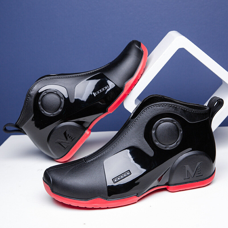 Полусапоги мужские уличные низкие водонепроницаемые ботинки модные короткие резиновые сапоги для мужчин и женщин высококачественные мягкие нескользящие резиновые сапоги резиновые бахилы