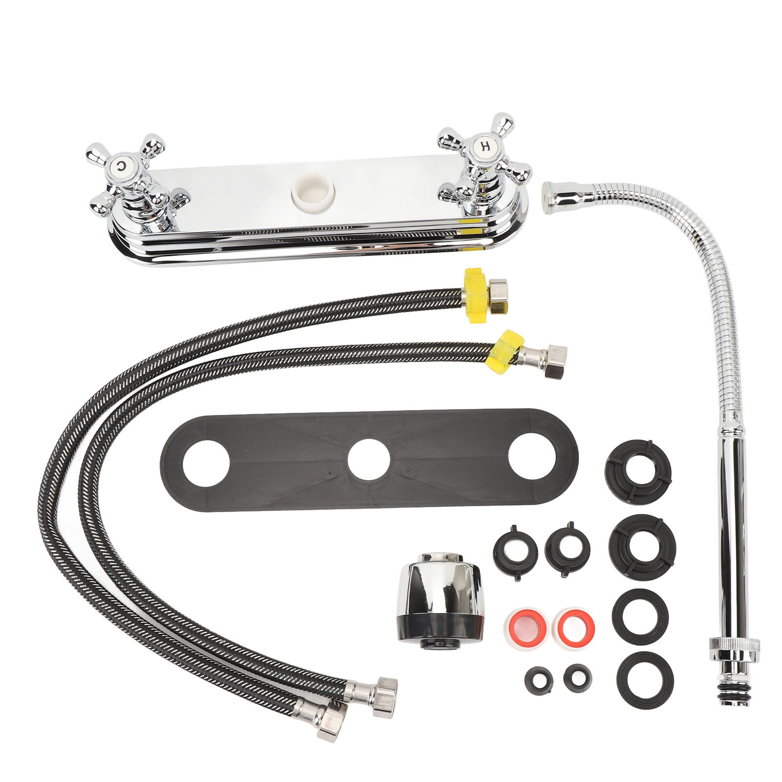 Хромированный кухонный кран с поворотом на 360 градусов, распылителем, 3 режима экономии воды, прочный и простой в установке