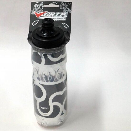 Фляга V-grip CWB668GB, 680мл, термос, пластик, с силиконовым клапаном, черный/прозрачный