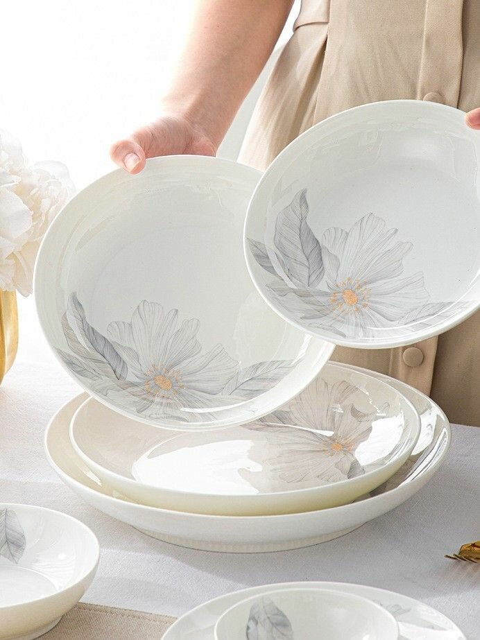 "Долина Хуаси" Тарелка глубокая фарфоровая д210мм h43мм, 780мл, с деколью