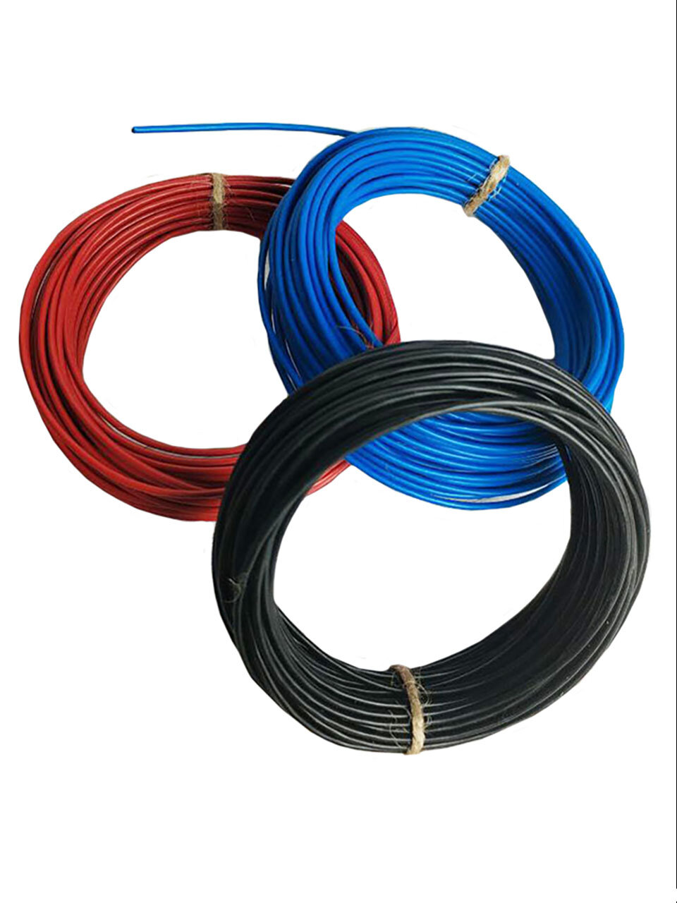 Провод монтажный медный МПО 0,5 мм2; 30 метров (синий, красный, черный)