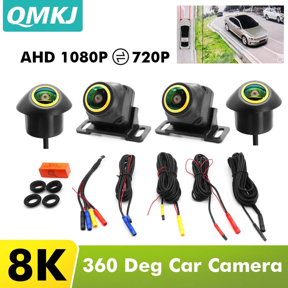360 Автомобильная камера панорамный объемный вид 1080P AHD правая + левая + передняя + задняя камера Система Android авто радио ночное видение