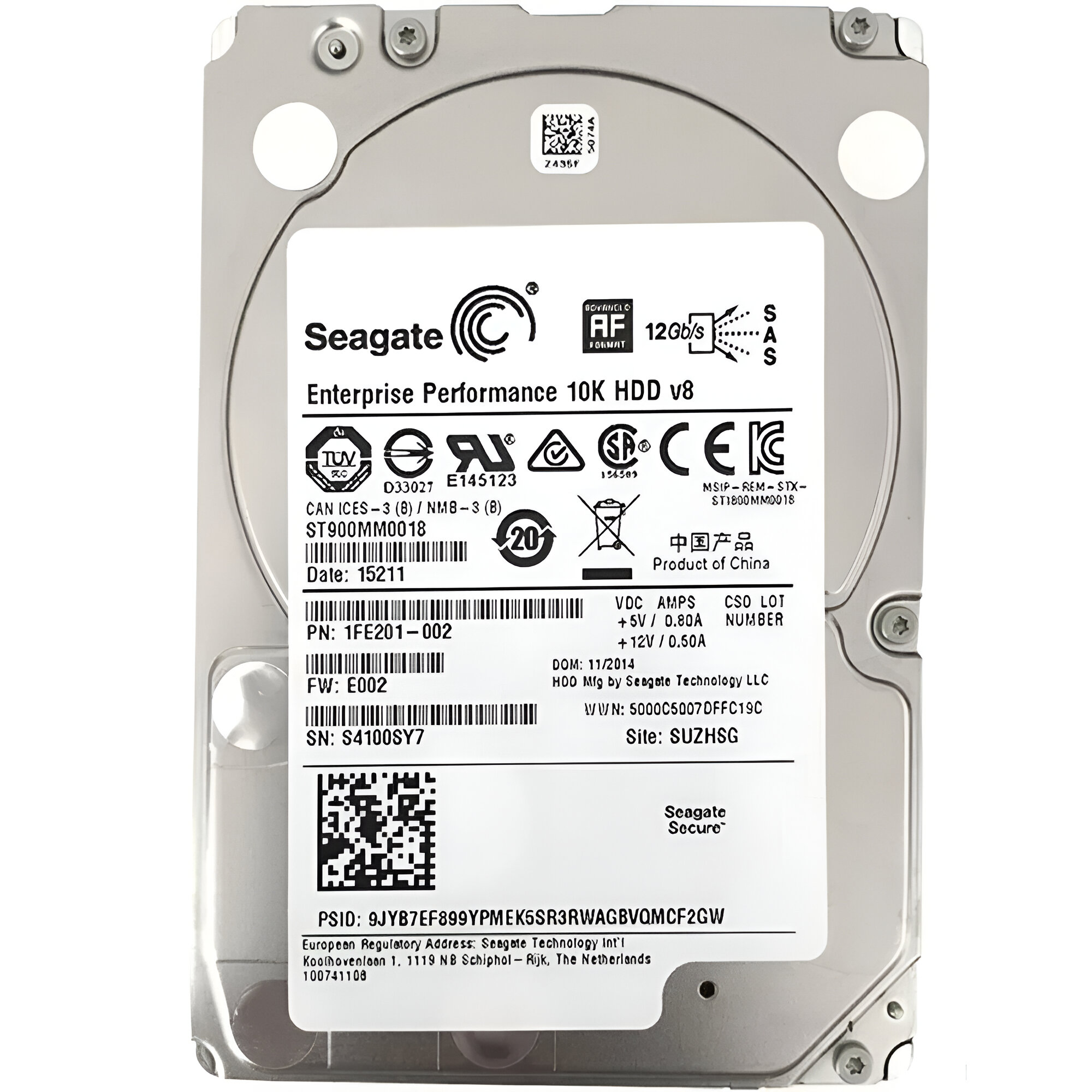 Жесткий диск HDD 3.5" 450Gb, SAS, Seagate, 10000rpm, 64Mb, Savvio 10K.6 (ST450MM0006)