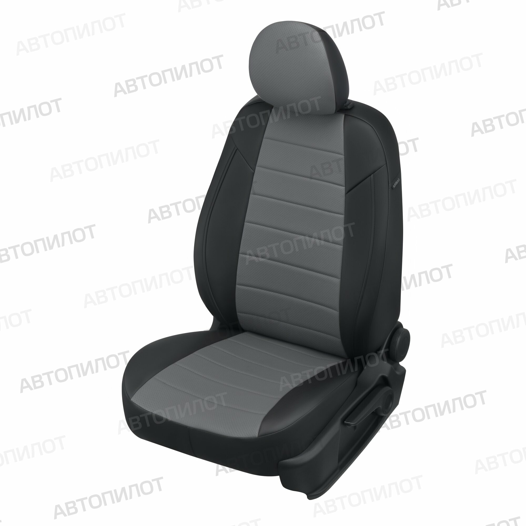 Авточехлы Экокожа Chevrolet Lanos / Daewoo Lanos (Sens) / ZAZ Chance 02-17г. Черный + Серый