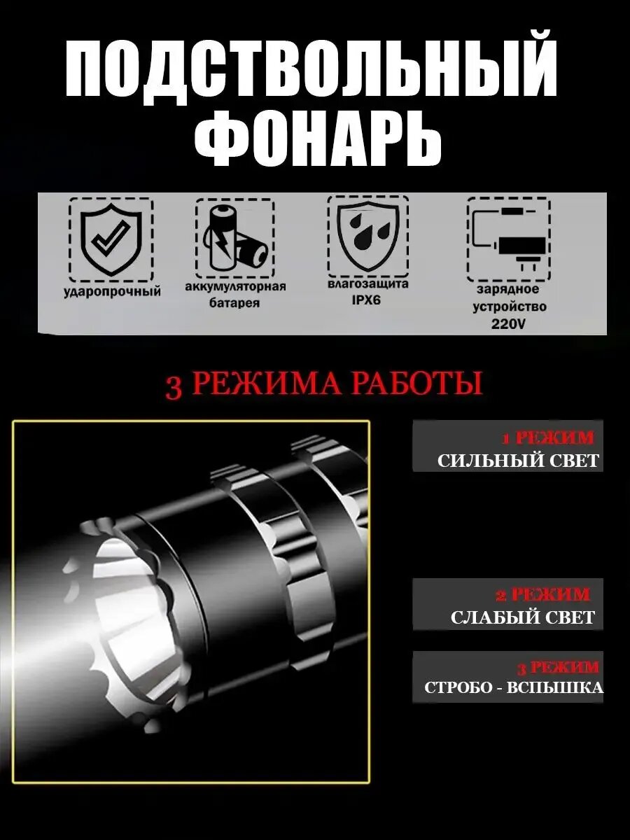 Подствольный фонарь на ружье