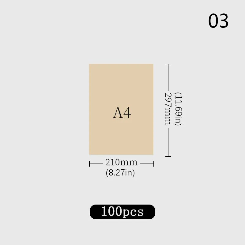 Рисовая бумага для каллиграфии Сюань 100 листов Apricot A4 100pcs