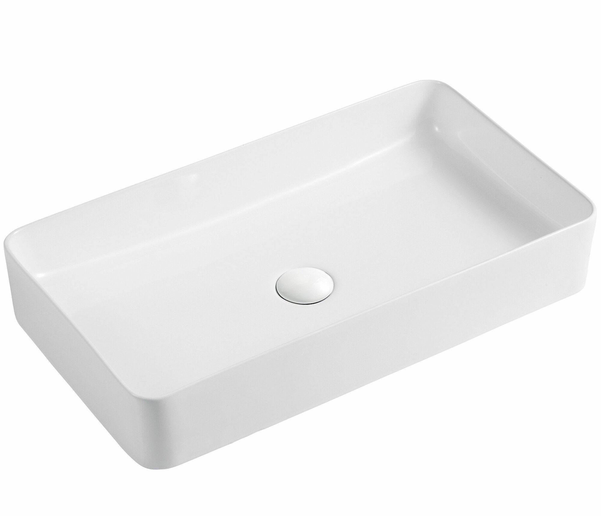 Раковина накладная для тумбы в ванную 60x35 Прямоугольник фарфоровая белая Orbis