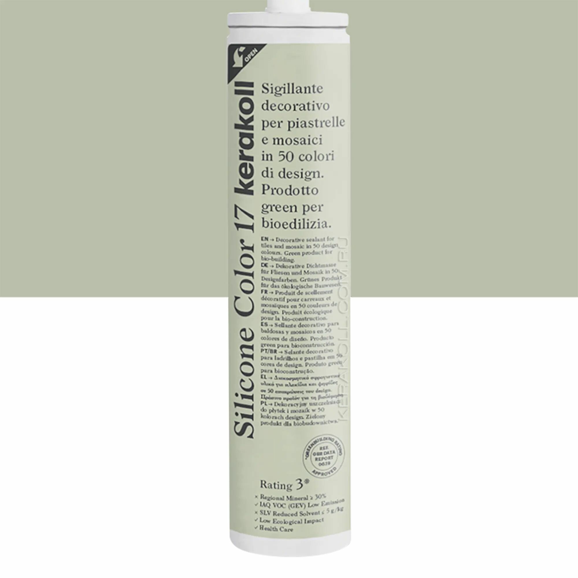 Герметик KERAKOLL SILICONE COLOR (50 цветов Design), Цвет 17 (Салатовый) 310 мл.