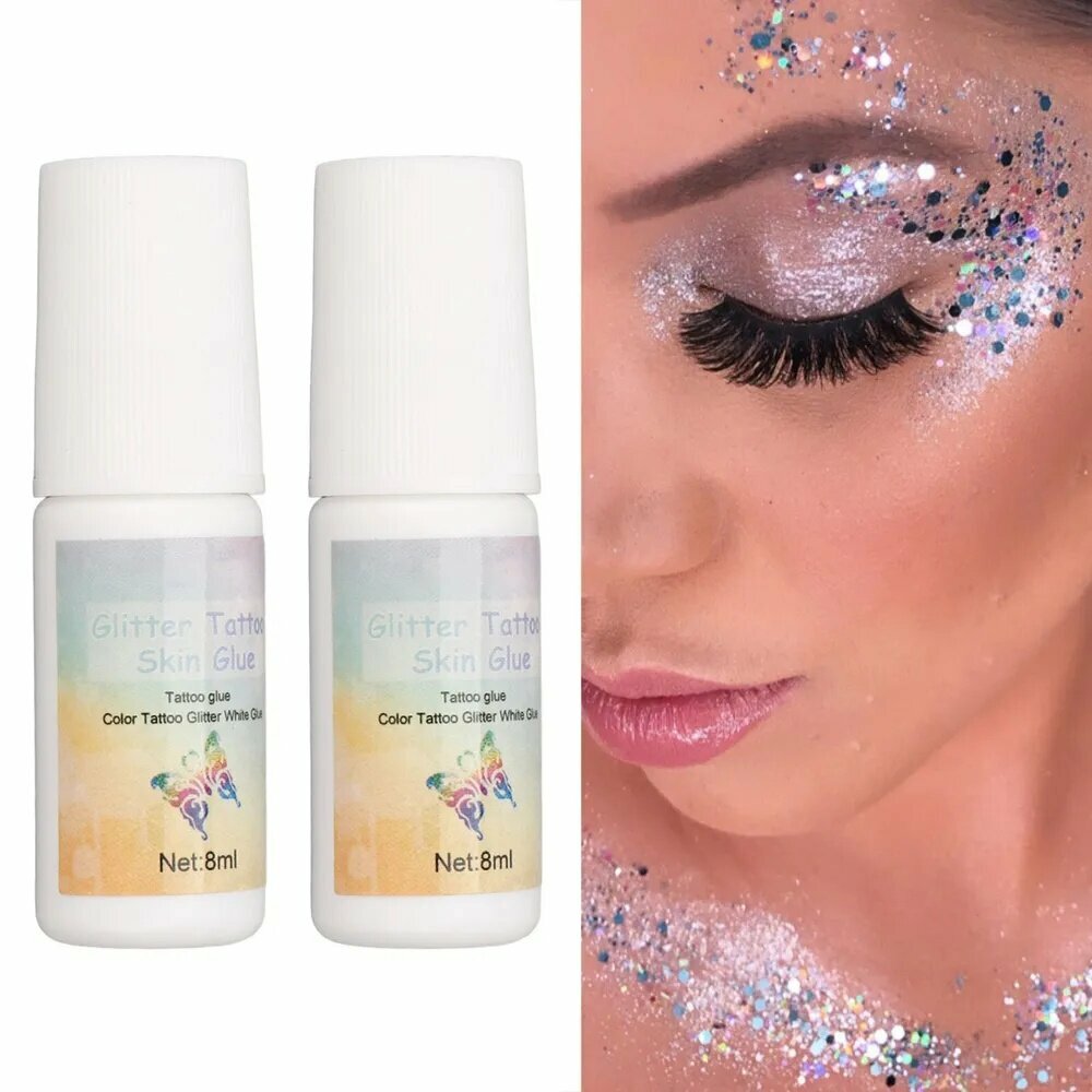 Косметический блестящий клей, 8мл, для блесток и легких украшений на кожу