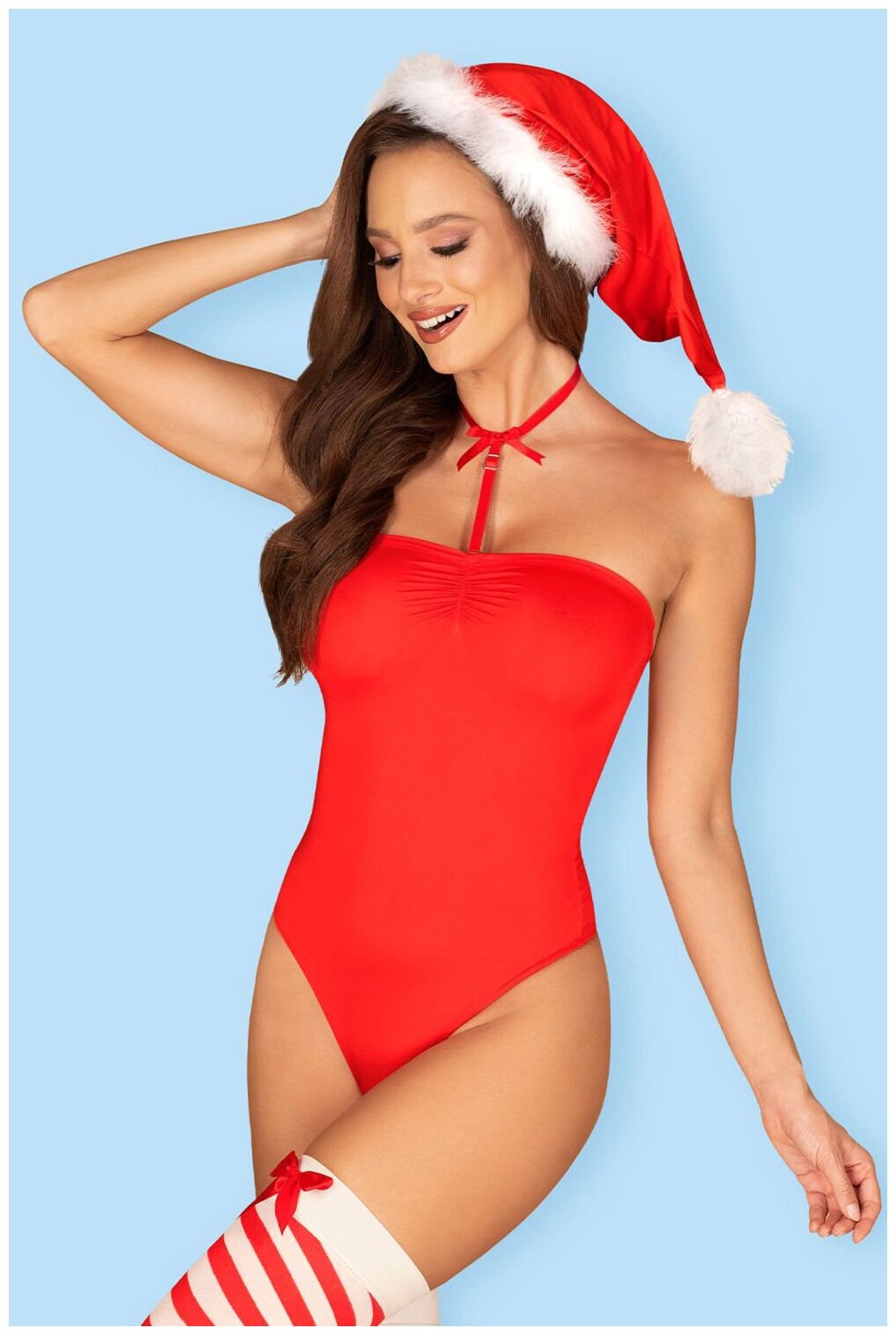 Боди женское сексуальное OBSESSIVE Kissmas, красный (Размер: L/XL)