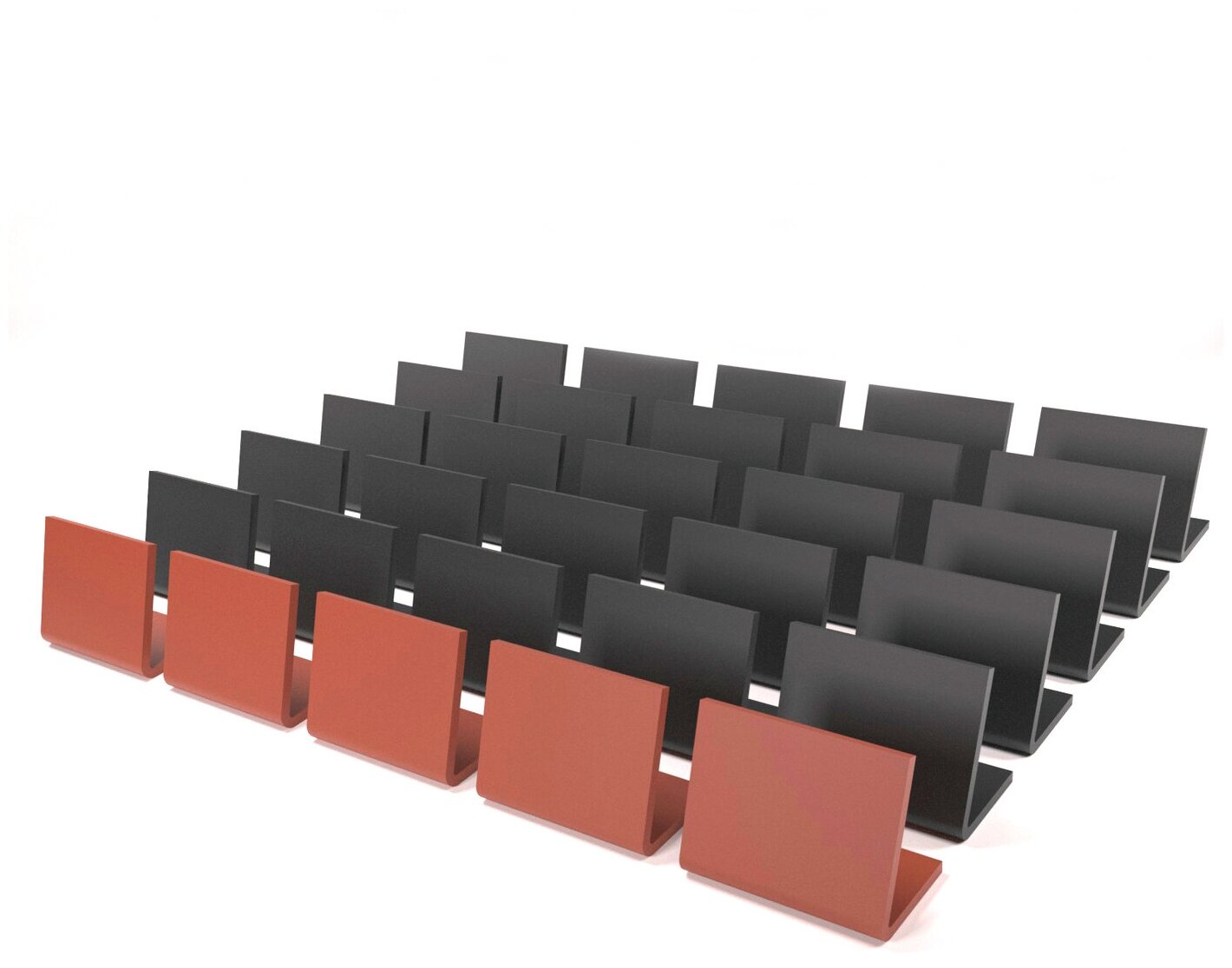 Ценник меловой грифельный L-образный 50x40 мм 25 шт черных + 5 шт красных ПолиЦентр