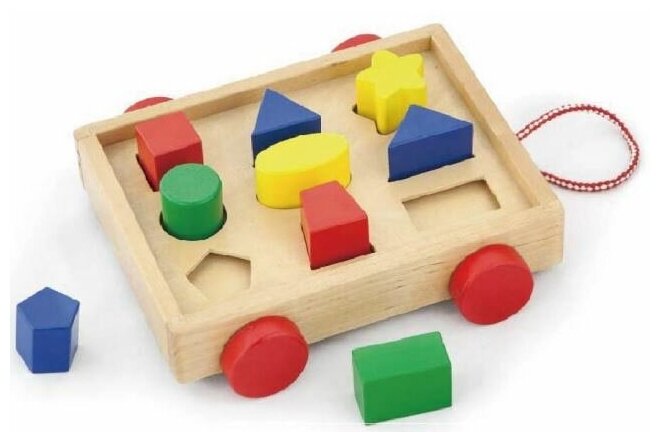 Сортер-каталка на веревке в коробке