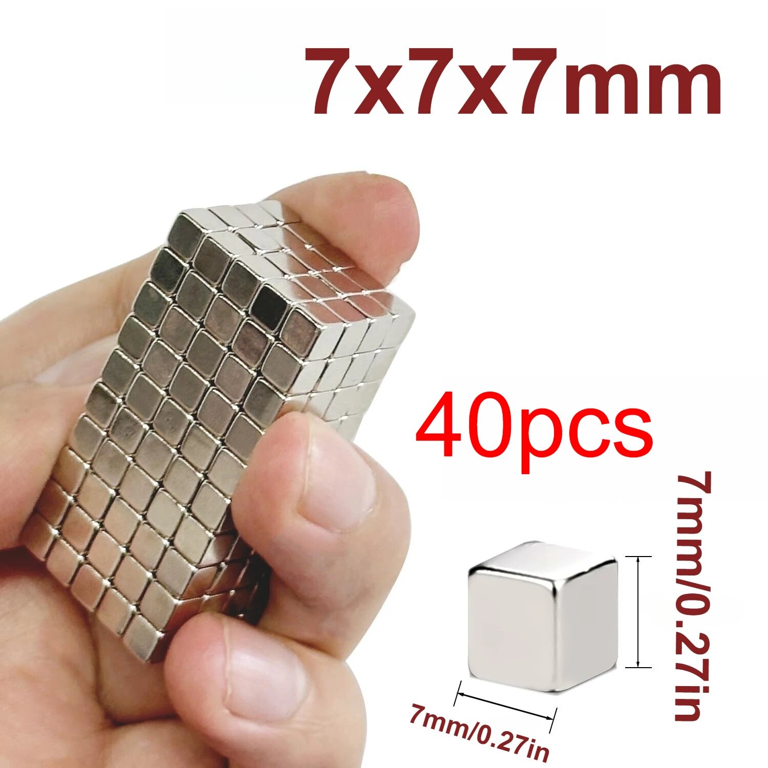 Магниты U-POLEMAG квадратные 7x7x7/10x10x10 мм 7x7x7mm-40pcs