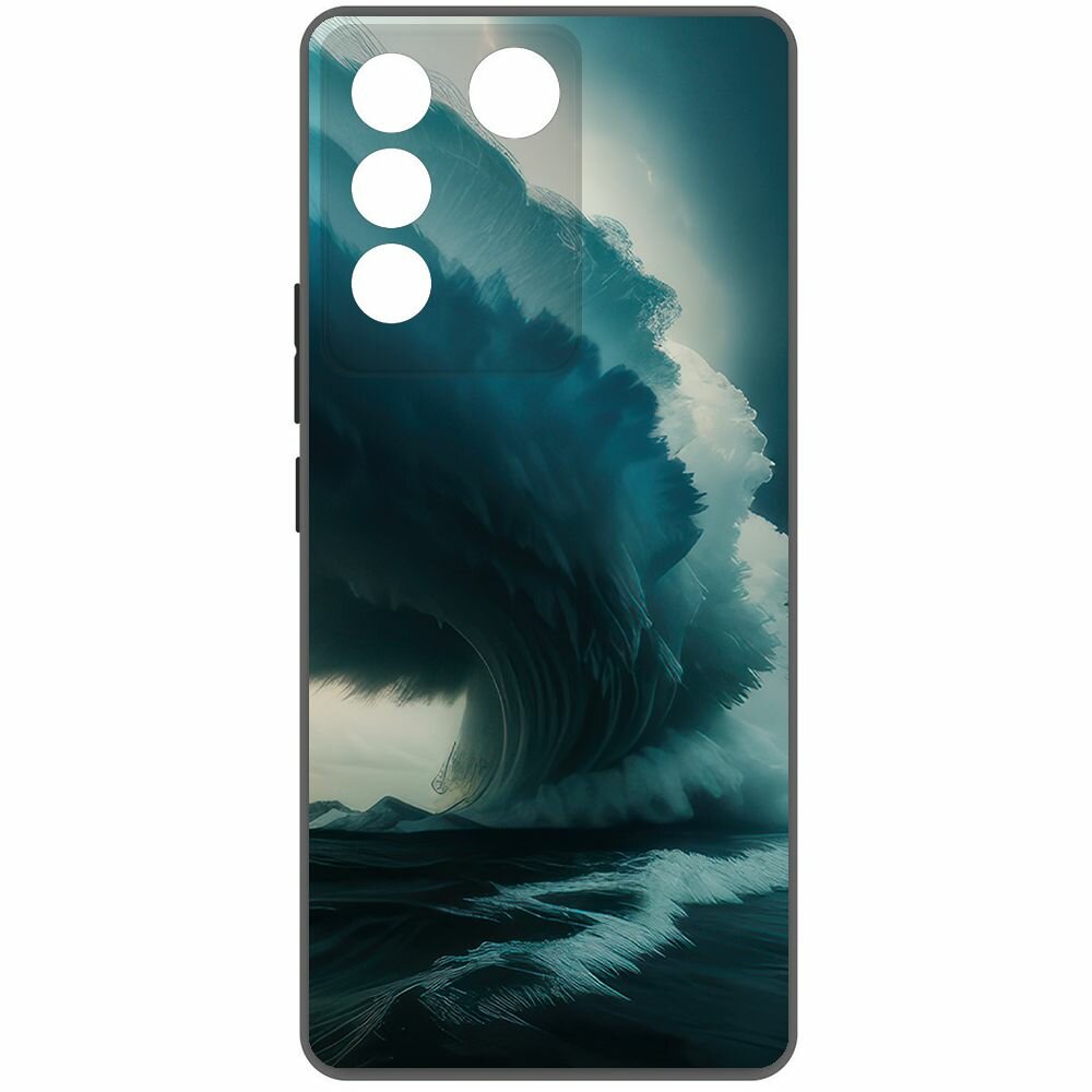 Чехол-накладка Krutoff Soft Case Торнадо для Vivo V27e черный