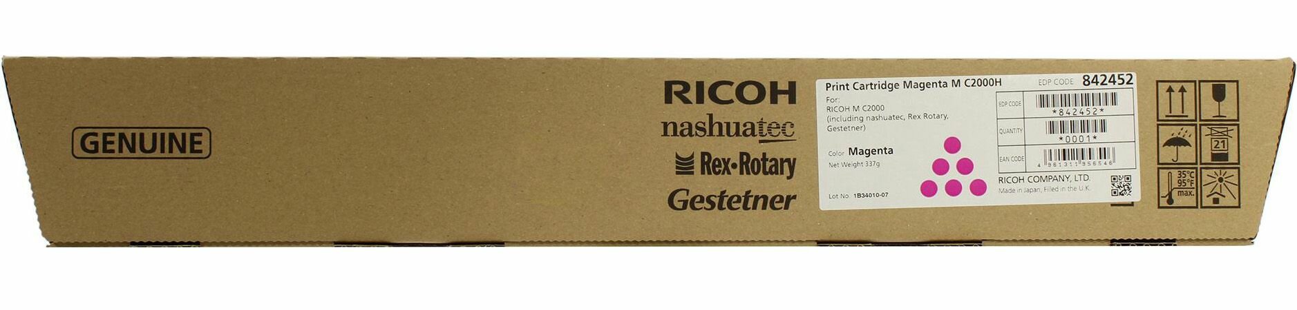Картридж Ricoh type MC2000H (842452), пурпурный для Ricoh M C2000H (15000 стр.)