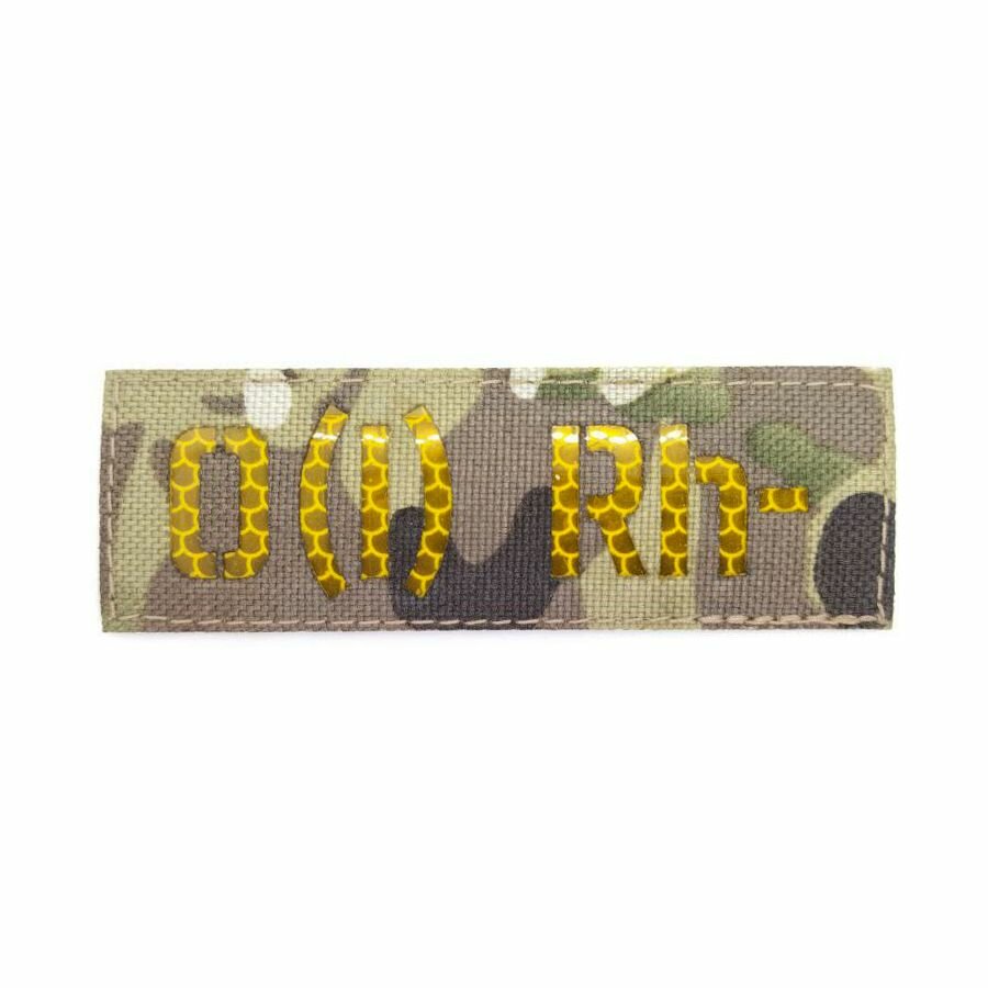 Нашивка , патч (шеврон) 10,5*3,5 см Группа крови 1- MC/Желтый отражающий, П177