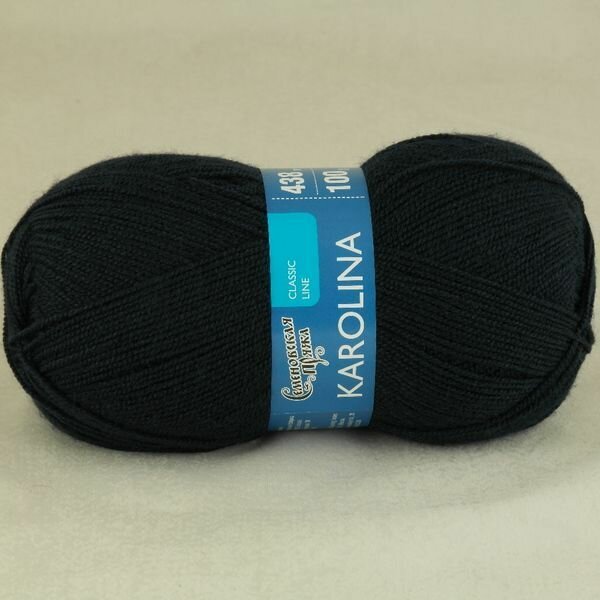 Пряжа Московская шерстопрядильная фабрика Каролина (Karolina) МШФ, т. синий_NEW - 12145, 100% акрил, 5 мотков, 100 г, 435 м.