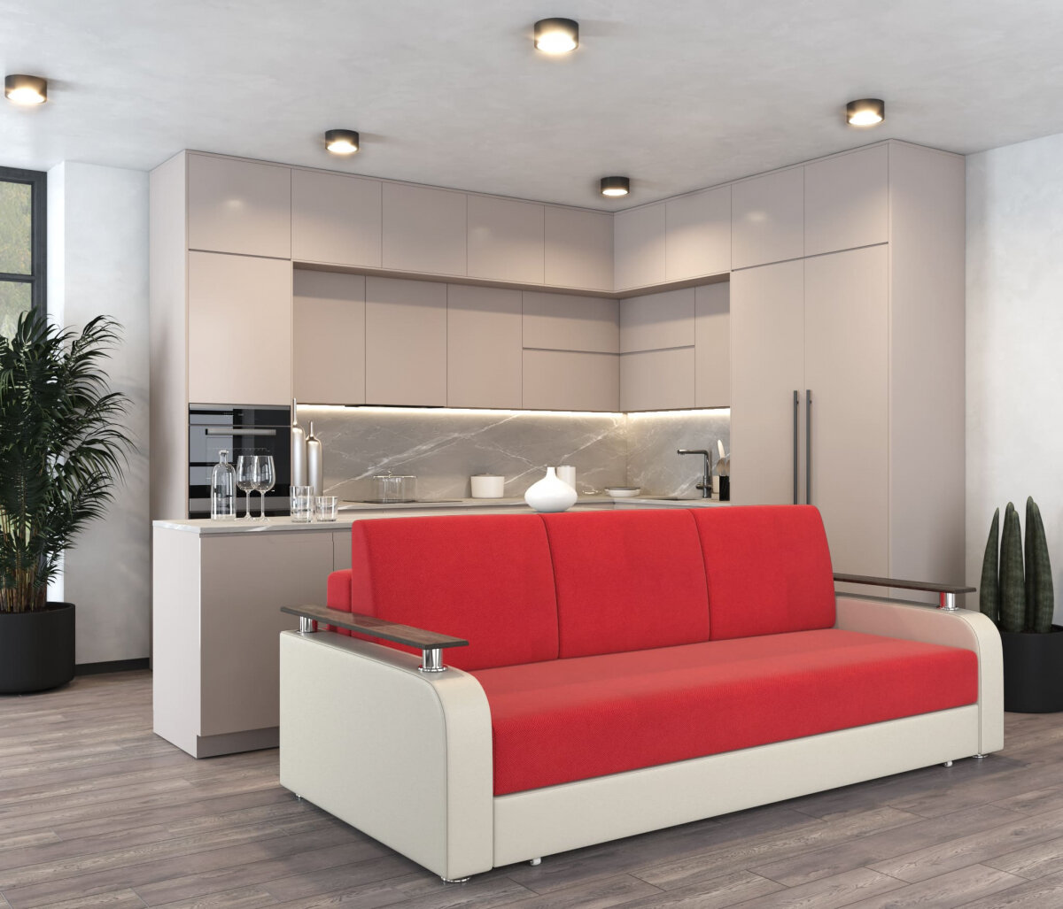 Диван прямой Марракеш, Красный