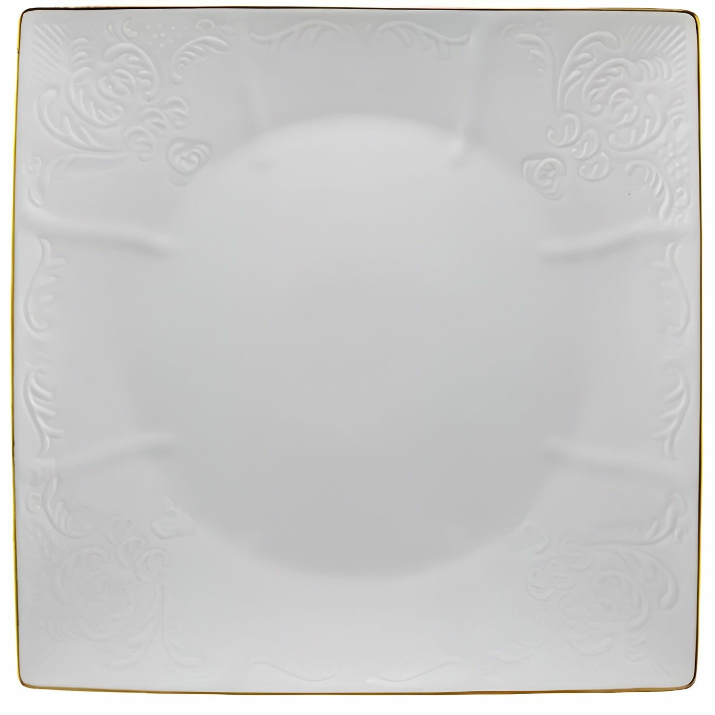 Квадратное блюдо сервировочное 28 см Maria Gold в подарочной упаковке фарфор Lenardi, для подачи блюд и сервировки стола