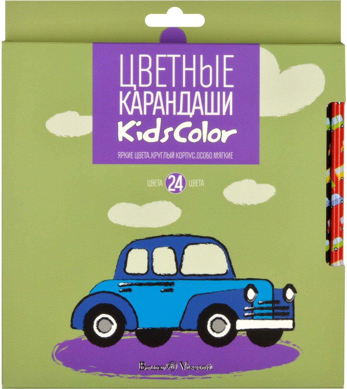 Карандаши цветные KidsColor 24 цвета, в ассортименте
