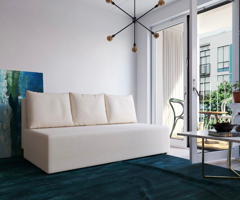 Диван DiHall "Каир", антивандальный велюр, без подлокотников, 200x86x80 см