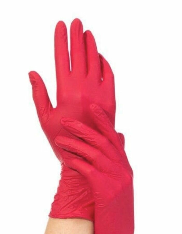 Нитриловые перчатки NitriMax S, гипоаллергенные, красные 100 штук