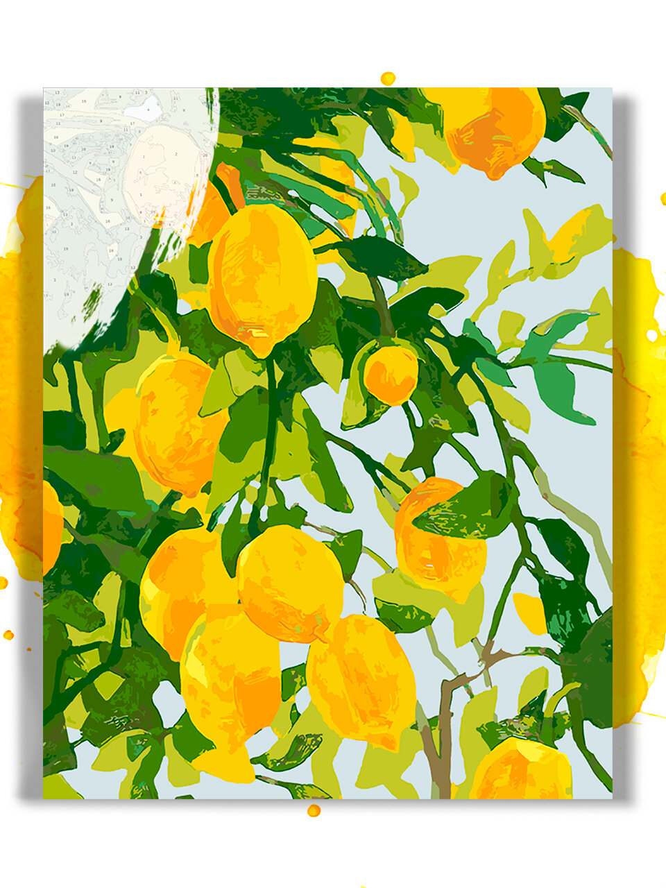 Картина по номерам на холсте Солнечные лимоны, 40 х 50 см