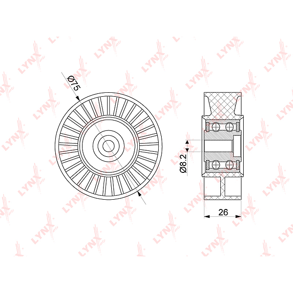 LYNXAUTO pb-5280 (059145201D / 059145201F / 059145201H) ролик натяжного механизма / приводной Audi (Ауди) a4 2.7d-3.0d