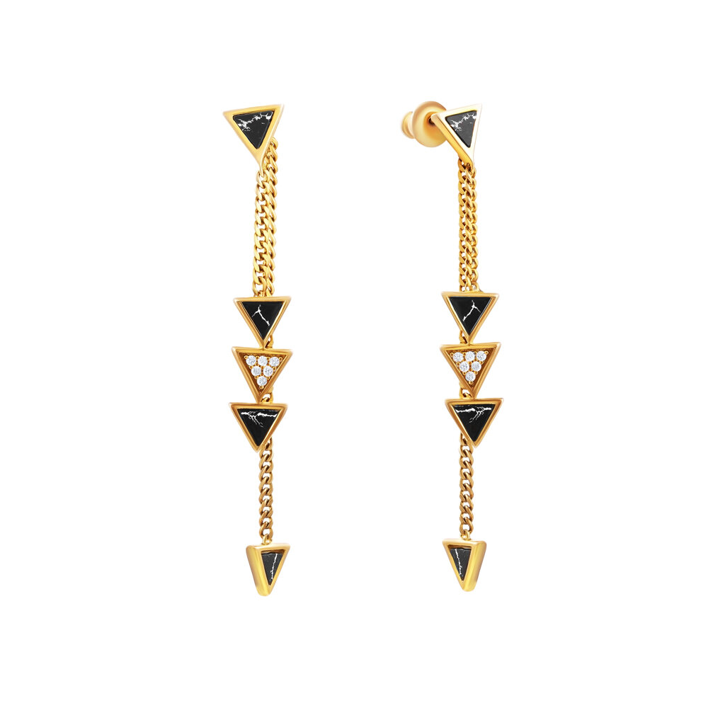 Серьги ELEMENT47, серебро, 925 проба, агат