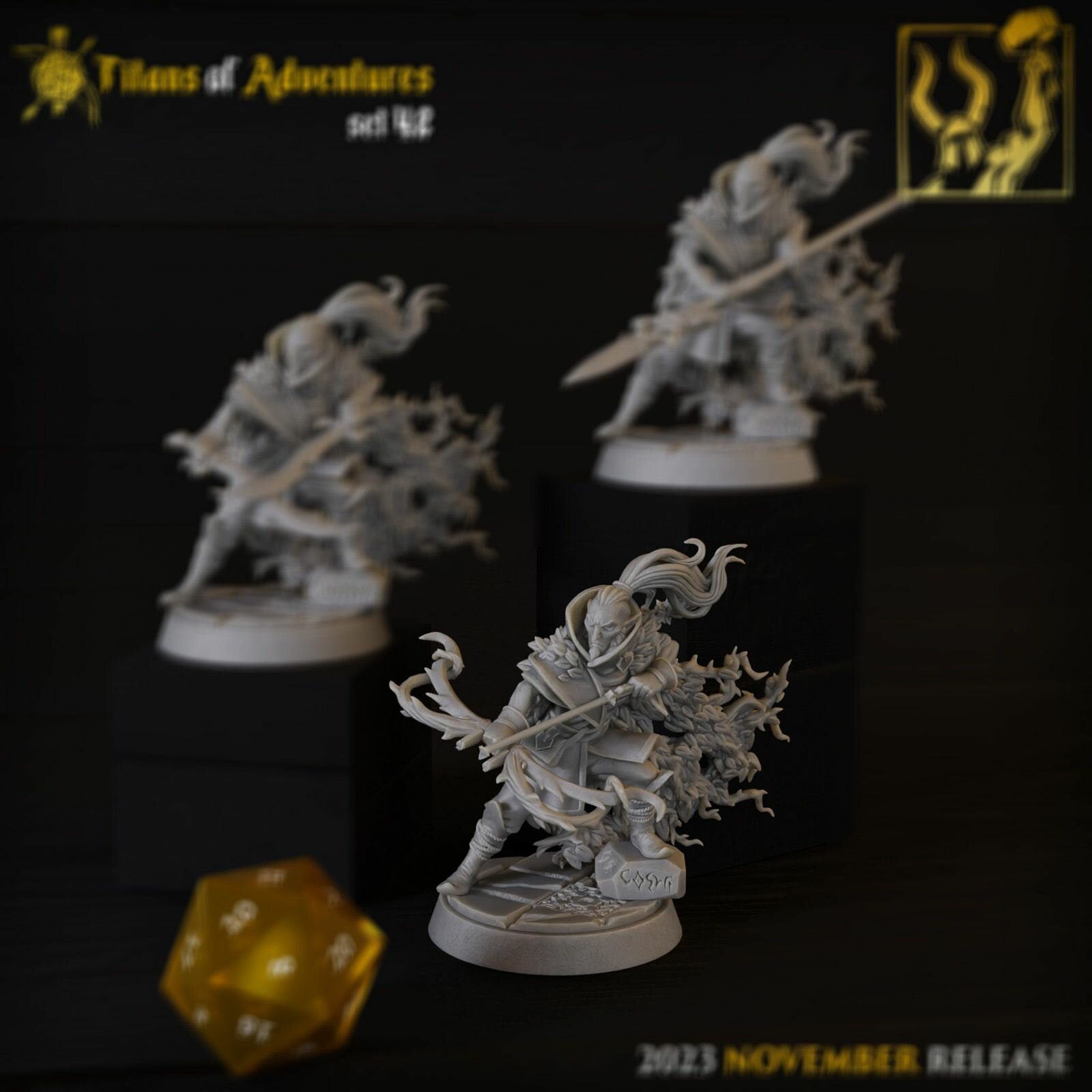 Миниатюра D&D 'Лесной эльф рейнджер с луком' масштаб 32 мм (DnD, Dungeons & Dragons, ДнД, Подземелья и Драконы, Pathfinder)