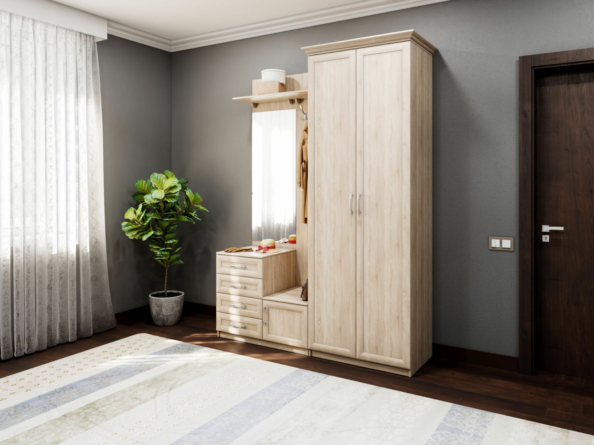 Прихожая в коридор Мебель на Руси "Триумф 29" 170х230х50 сонома