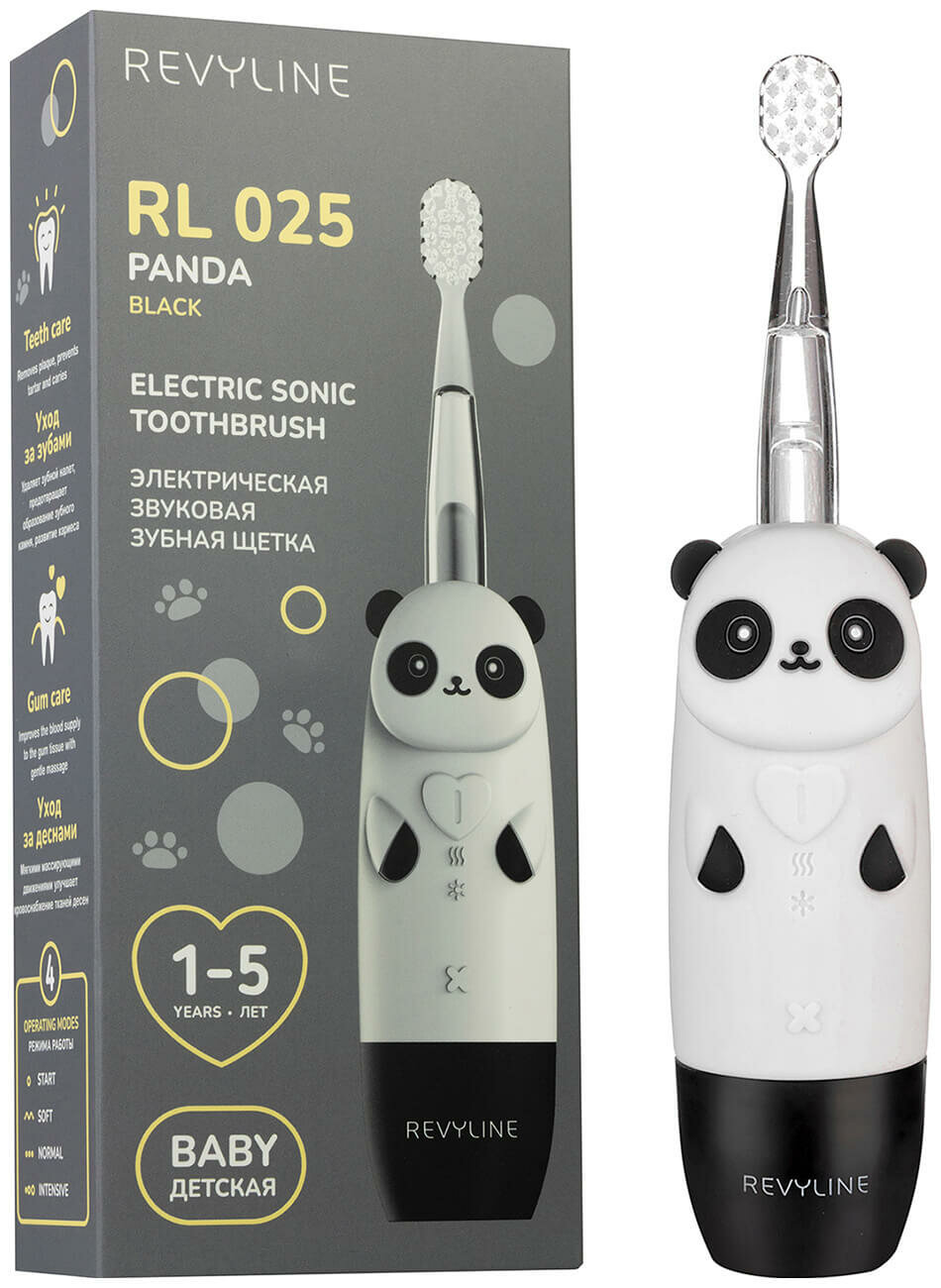 Электрическая зубная щетка Revyline RL 025 Baby Panda, черная