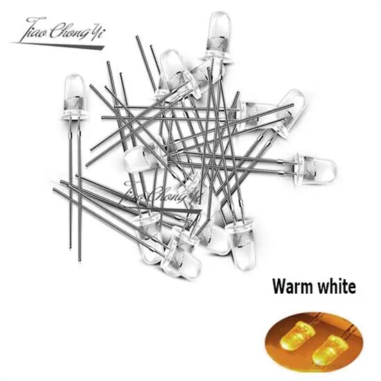 Светодиоды 5 мм Warm White TiaoChongYi