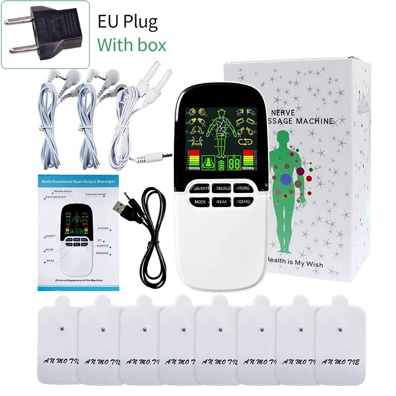 Электронный импульсный массажер, устройство с десятью режимами, импульсный стимулятор мышц, аппарат для облегчения боли, Миостимулятор для сжигания жира