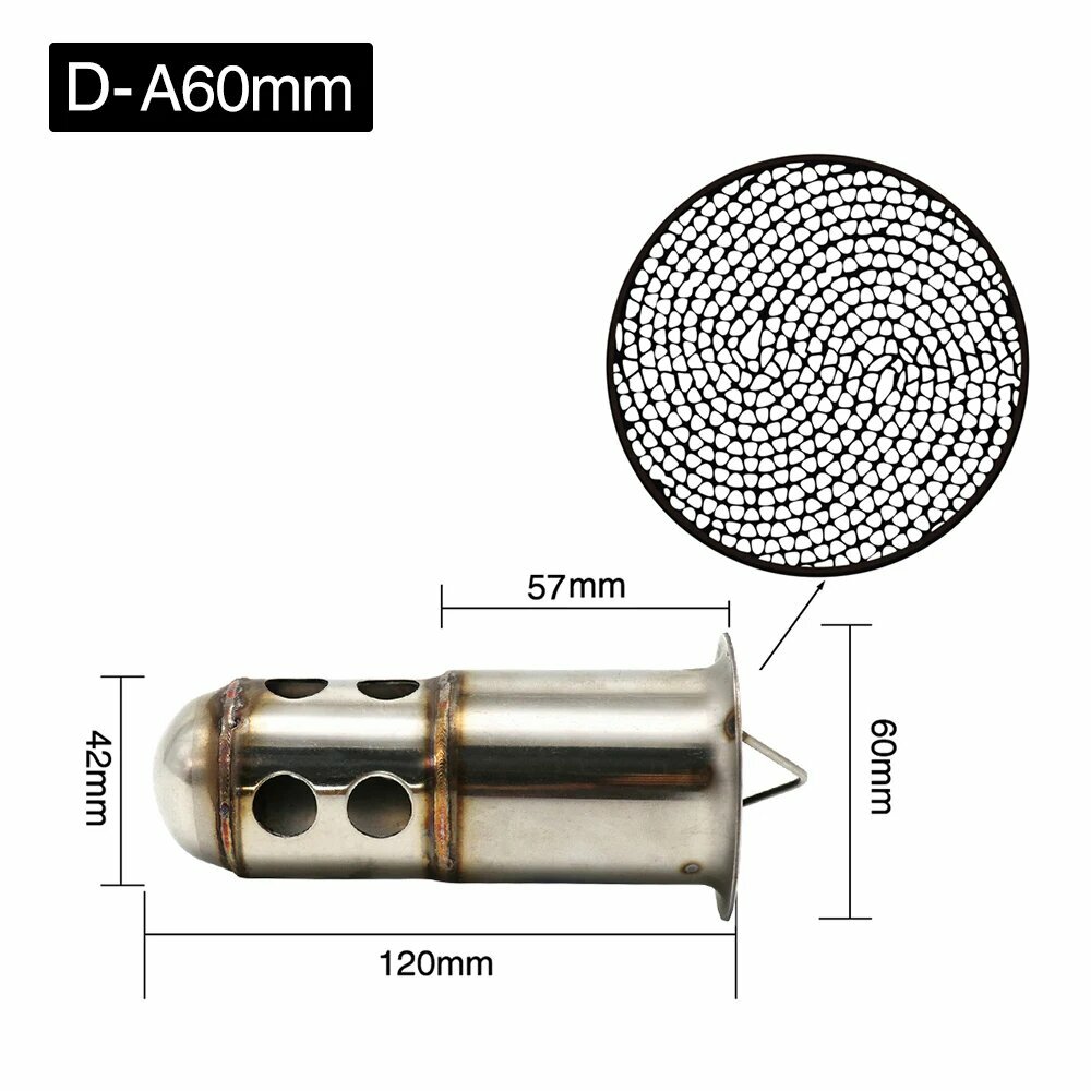 ZSDTRP 50,8 мм 60 мм универсальный передний катализатор для мотоцикла DB Killer для глушителя выхлопной системы мотоцикла D-A60