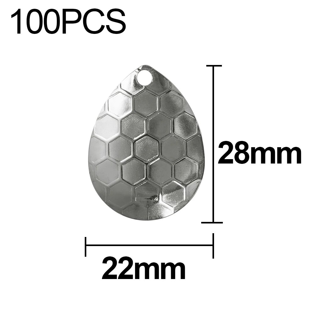 Лезвия для спиннинга JSHANMEI серебристые 100/200 шт 100PCS, Concave and convex