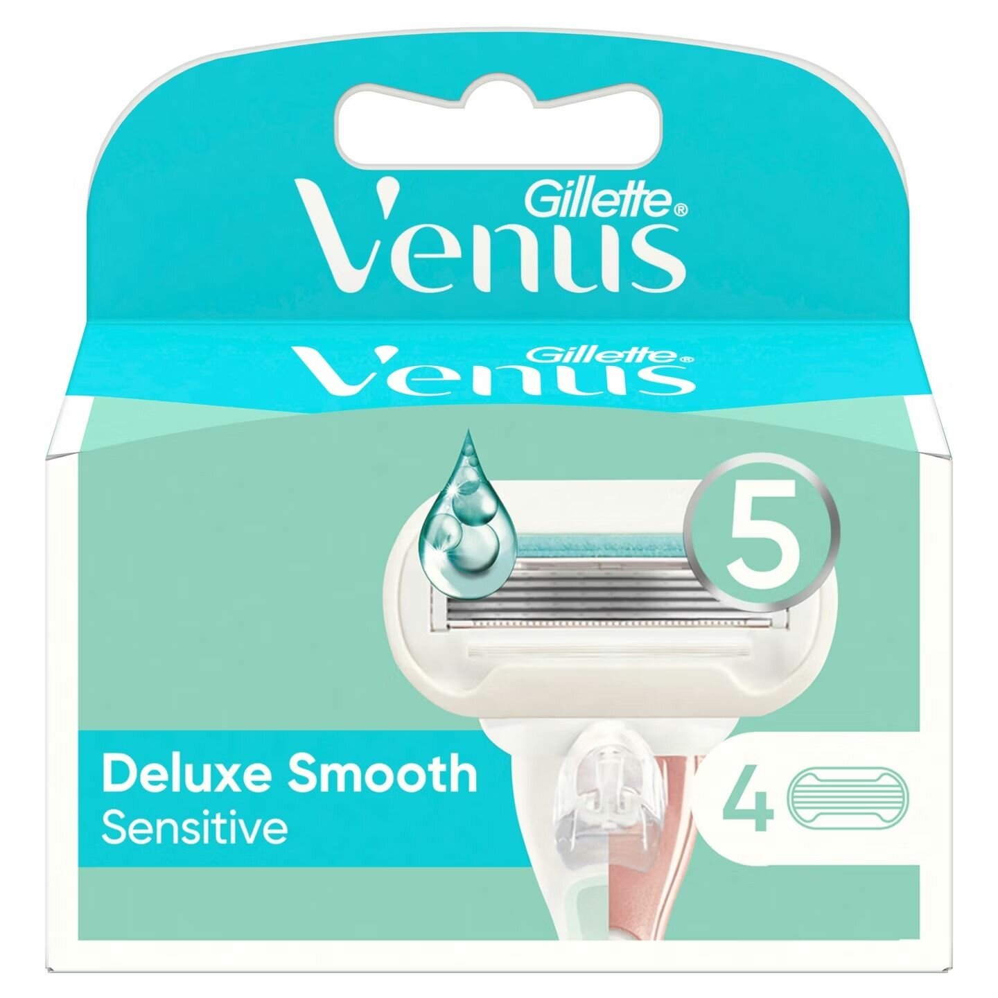 Коробка немного подмята - Gillette сменные лезвия Venus XtraSmooth Sens 4 шт. (Из Финляндии)