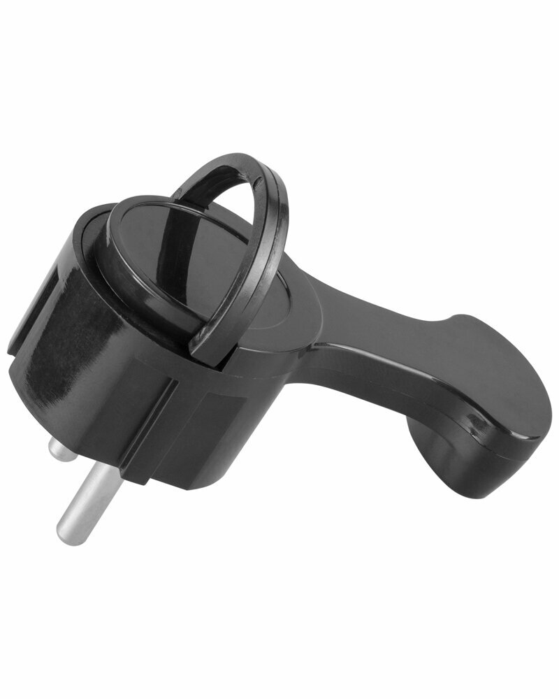 Вилка угловая плоская Duwi 8 мм 16 А цвет черный