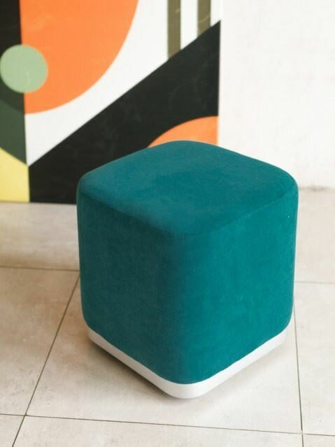 Пуф Red-black Бадди , ДСП , обивка велюр , цвет Нефритовый