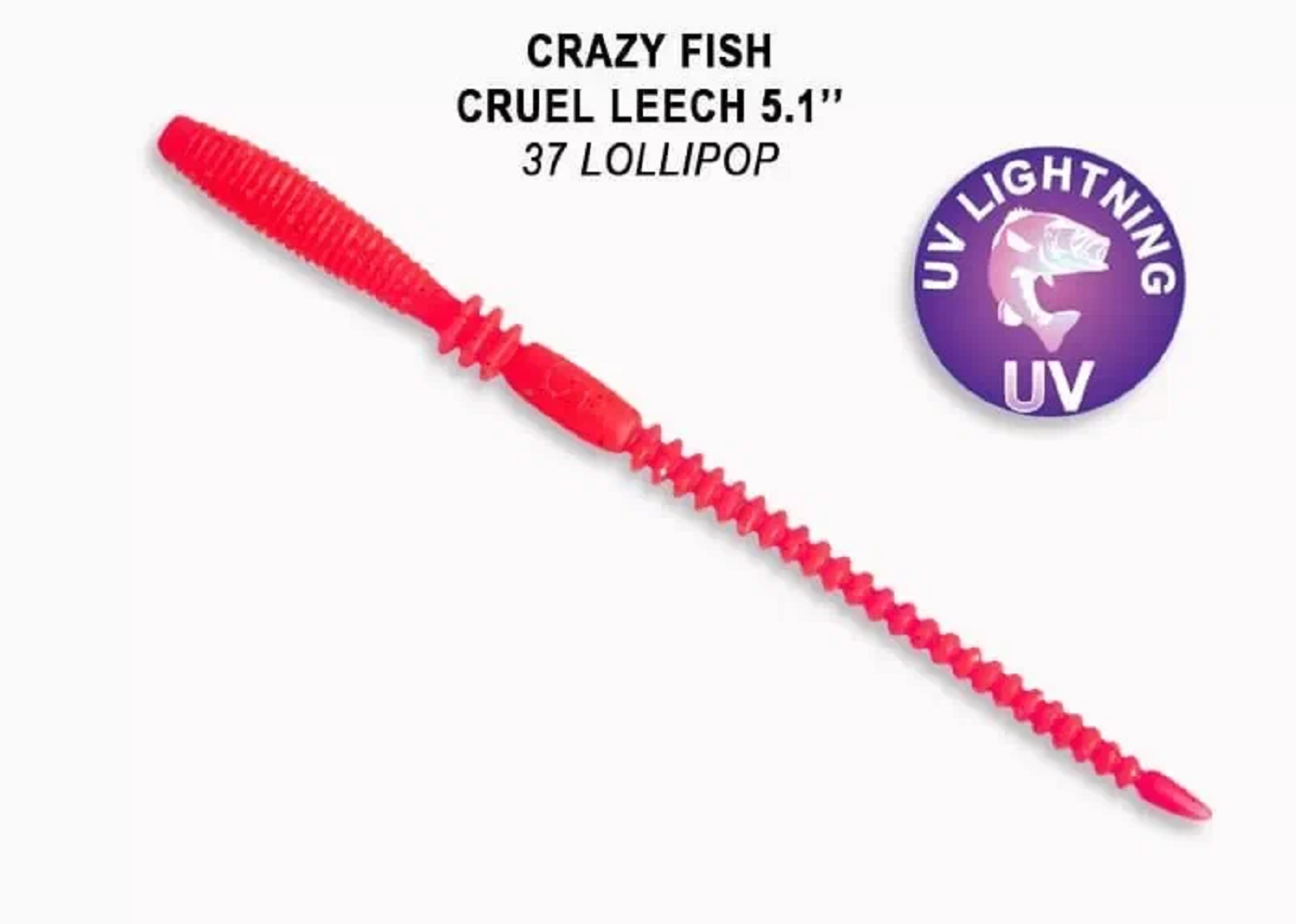 Силиконовая приманка мягкая съедобная Crazy Fish Cruel Leech 5.1' 13.00 см 41-130-37-6 10 шт.