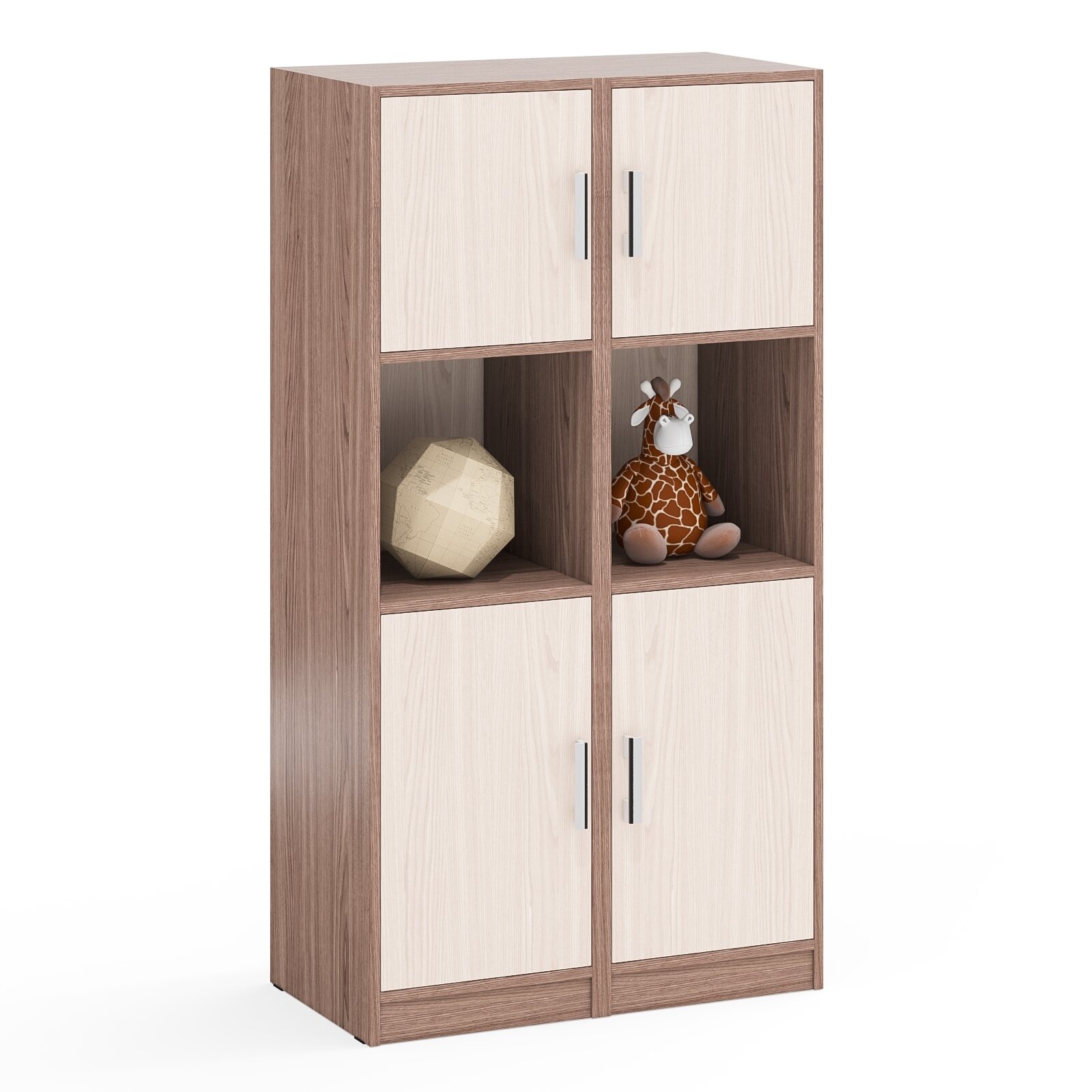 Два Пенала к компьютерному столу Мебельный Двор СК-9 цвет ясень шимо светлый/тёмный, 86х45х160 см