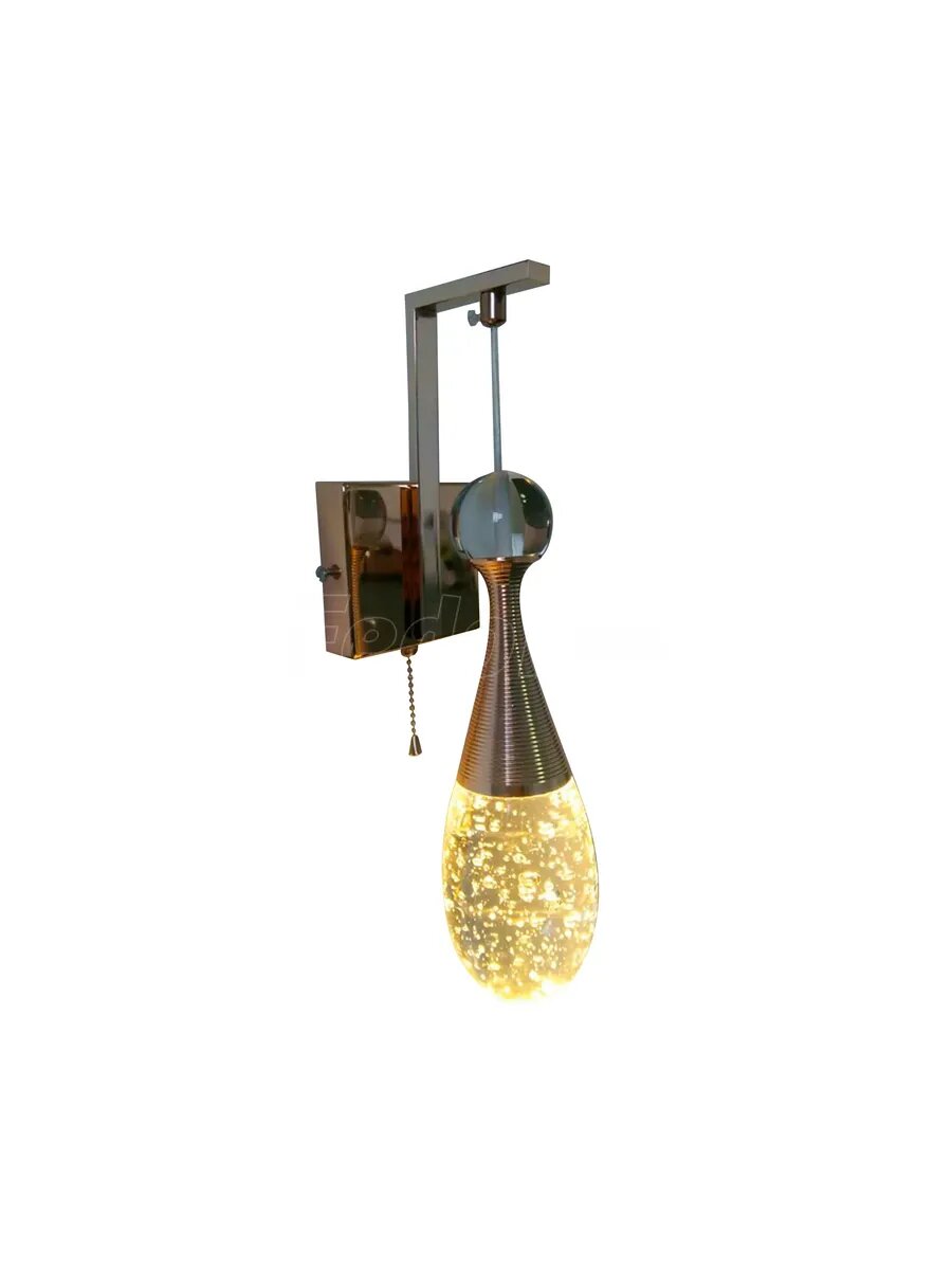 Настенный светильник newrgy lighting 08540GD, золотистый, цоколь LED, свет теплый, для ванной