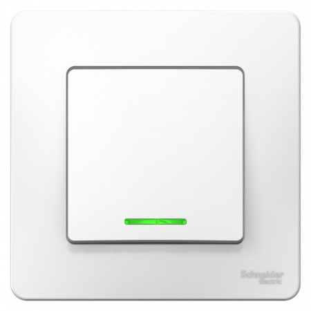 Выключатель Systeme Electric / Систем Электрик Blanca, 6А 250В IP20 схема 1, белый одноклавишный скрытой установки с подсветкой, BLNVS006111 / переключатель