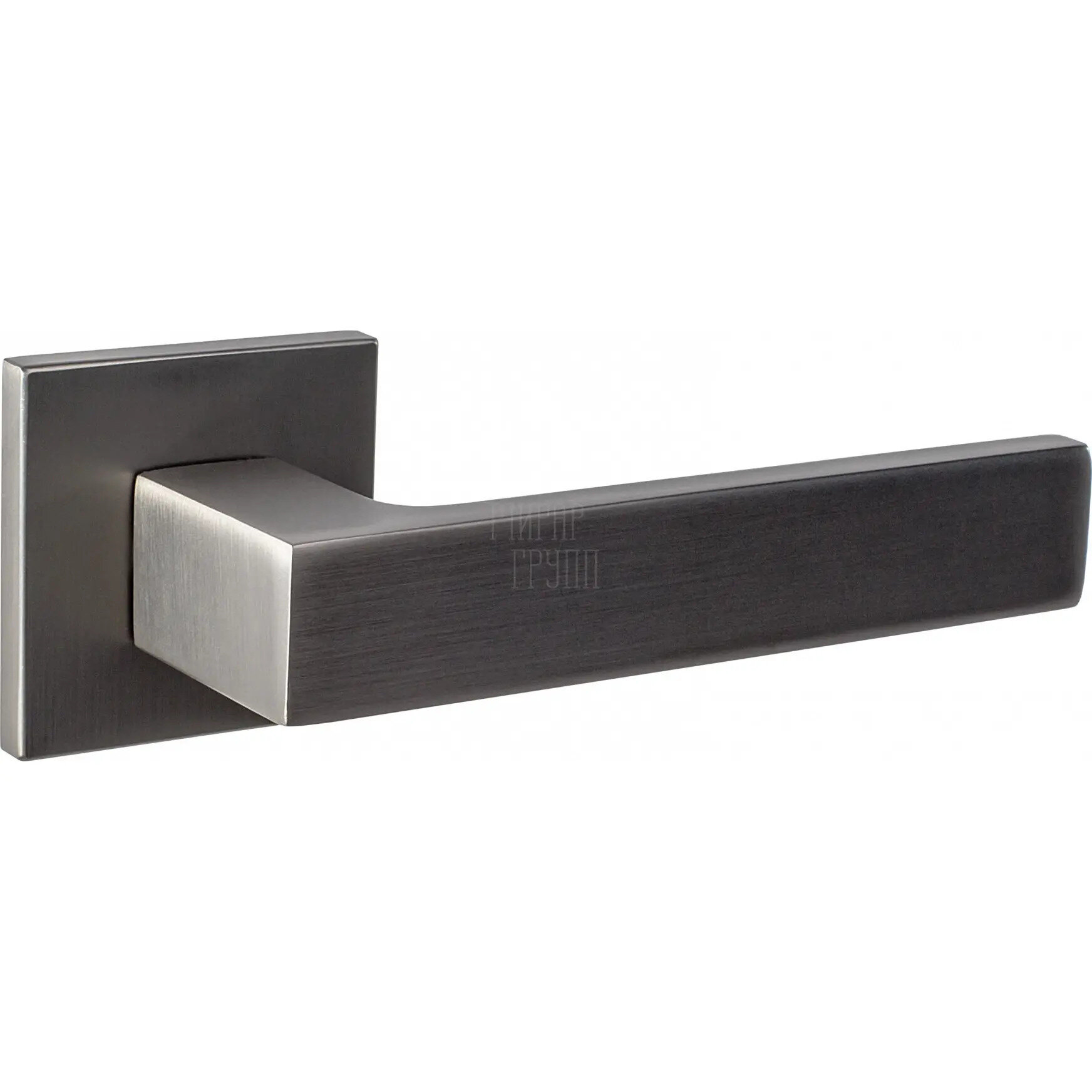 Дверные ручки Renz (Ренц) "Корсико" INDH 323-03 slim на квадратной розетке матовый черный никель