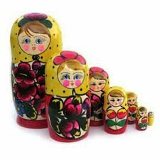 Матрешка 5в1 расписная большая Русские народные игрушки, 5 кукол, высота 14,5 см, диаметр 7 см